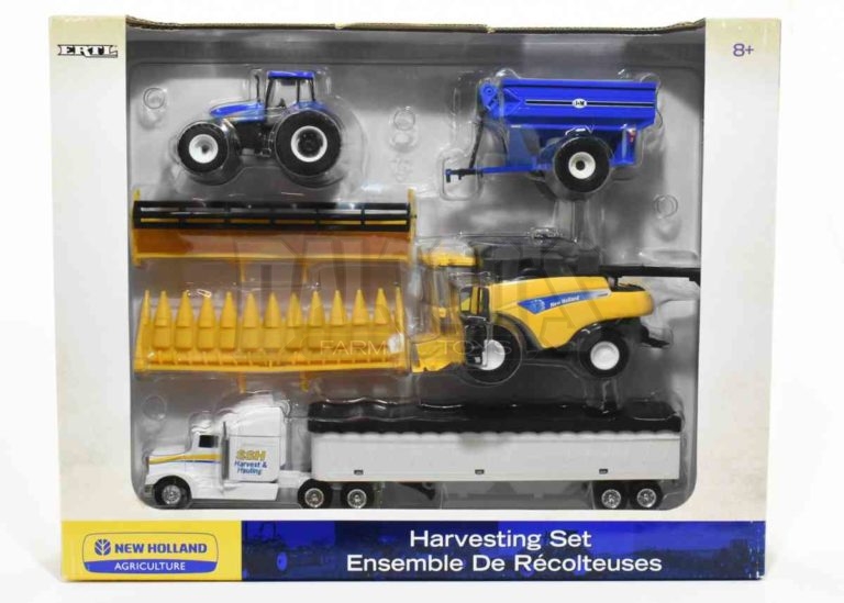 1/64 New Holland Harvesting Set Fwa Tractor JM Wagon Combine And Semi ...