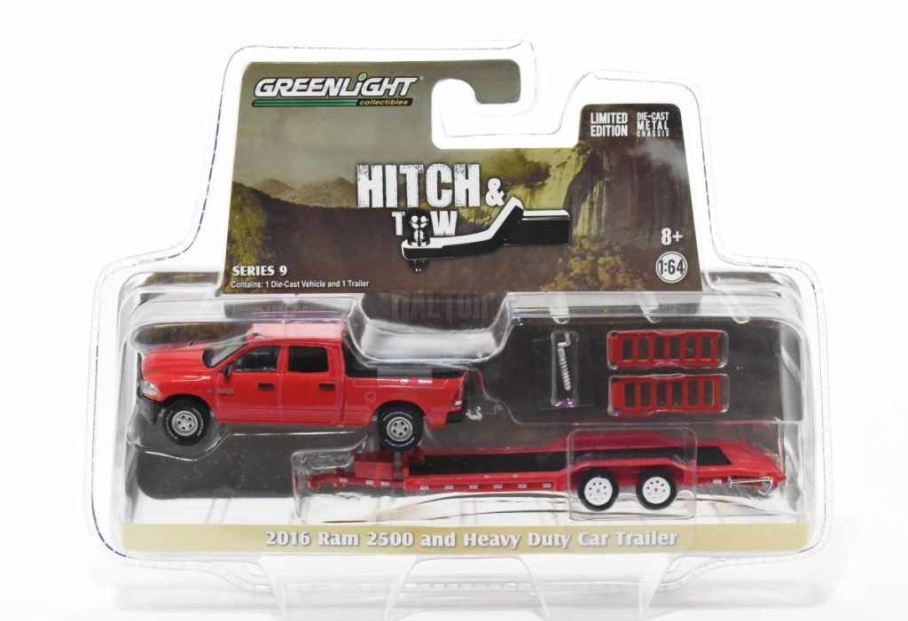 1/64 2016 Dodge Ram 2500 Pickup Truck With Heavy Duty Car Trailer ...