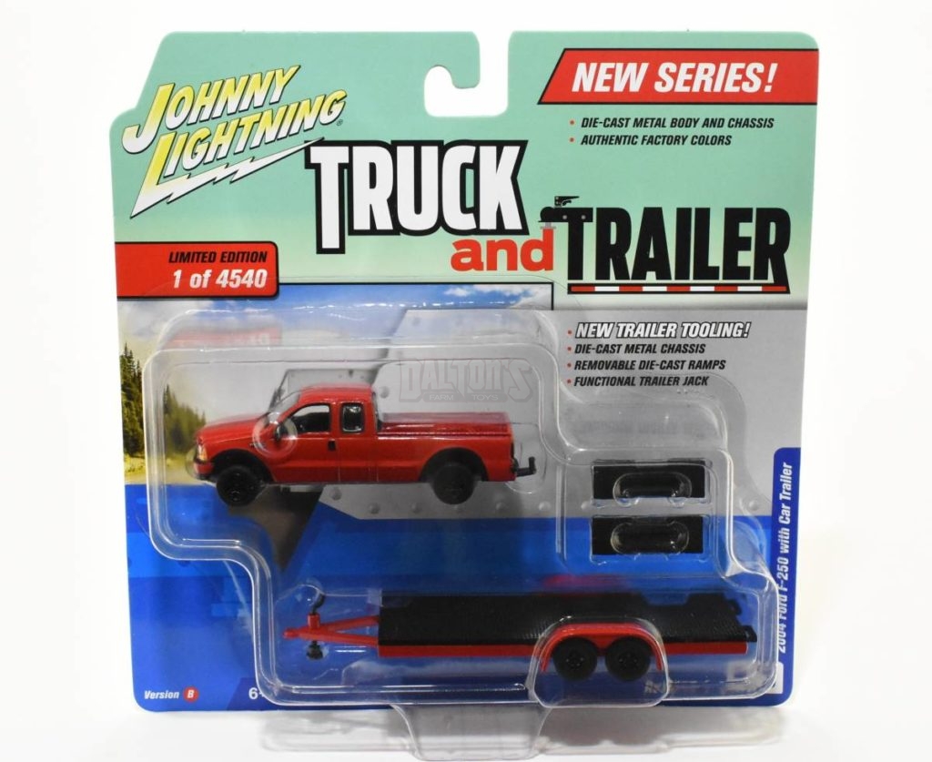 1/64 2004 Ford F250 Pickup Truck With Flatbed Car Trailer - Dalton's ...