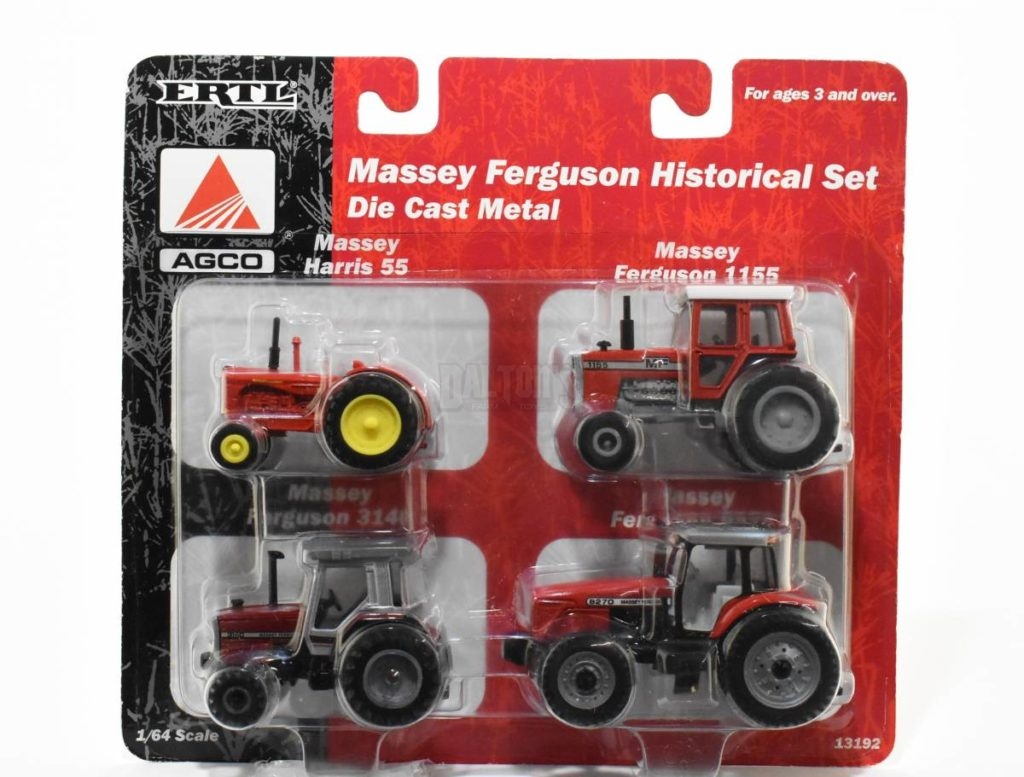 1/64 Massey Harris 55, Massey Ferguson 1155, 3140, 8270 Historical Tractor Set - Dalton's Farm Toys