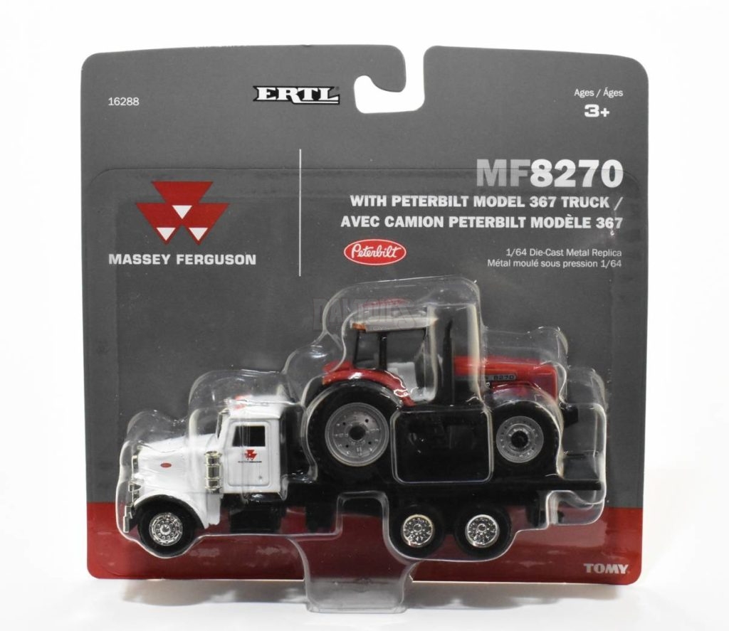 1/64 Massey Ferguson 8270 Tractor with Front Wheel Assist with Peterbilt Model 367 Truck ...