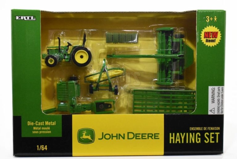1/64 John Deere Haying Set 6410 2Wd Tractor With Rops 1600 Haybine 338 ...