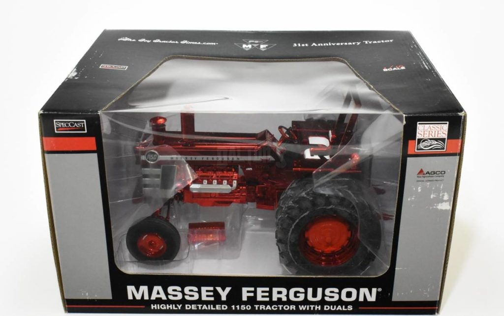 1/16 Massey Ferguson 1150 Tractor With Duals, Red Chrome Chaser - Dalton's Farm Toys