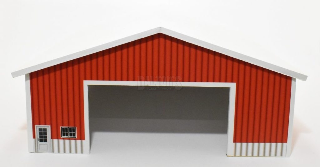 1/64 Red & White 60 x 80 machine shed - Dalton's Farm Toys
