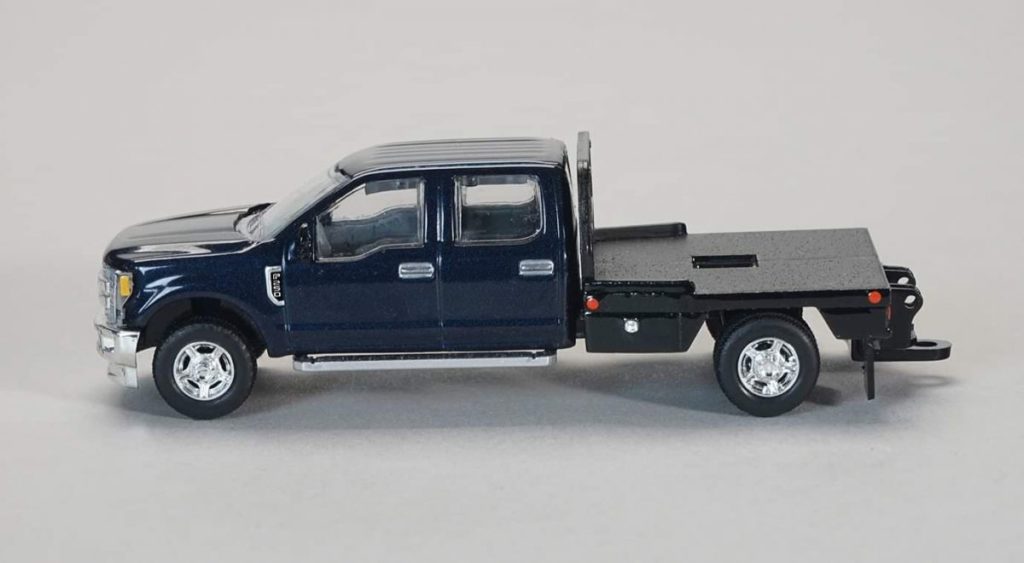 1/64 Ford F-350 Crew Cab Super Duty Pickup Truck With Flatbed, Blue ...