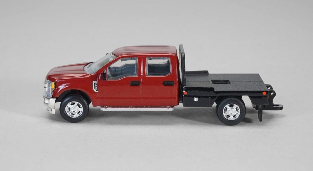 1/64 Ford F-350 Crew Cab Super Duty Pickup Truck With Flatbed, Red ...