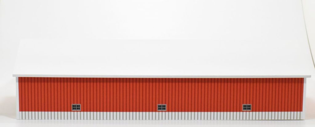 1/64 Red & White 60 x 120 machine shed - Dalton's Farm Toys