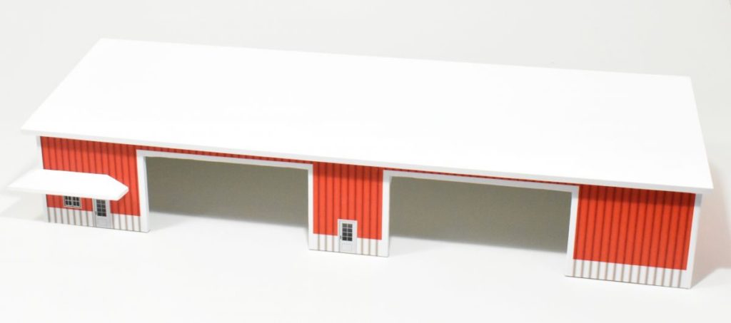 1/64 Red & White 60 x 120 Machine Shed With 2 Doors - Dalton's Farm Toys