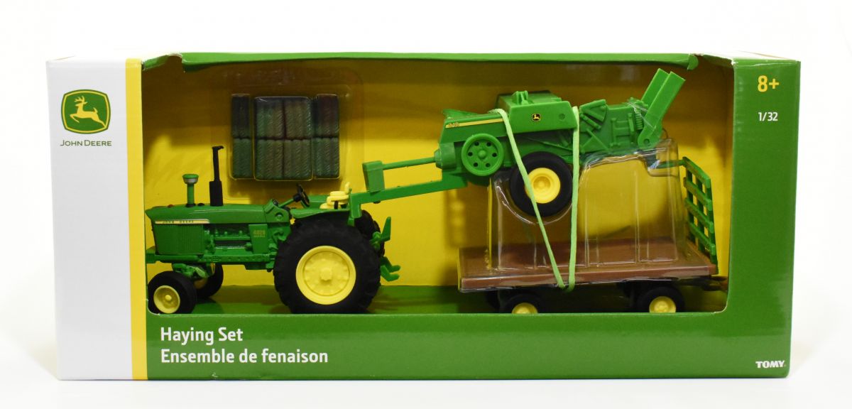 1/32 John Deere Haying Set With 4020 Tractor, Square Baler & Hayrack ...