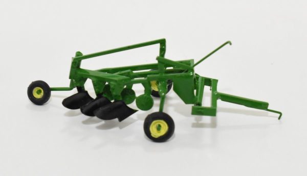 1/64 Scratch Built Green 3 Bottom Plow - Dalton's Farm Toys