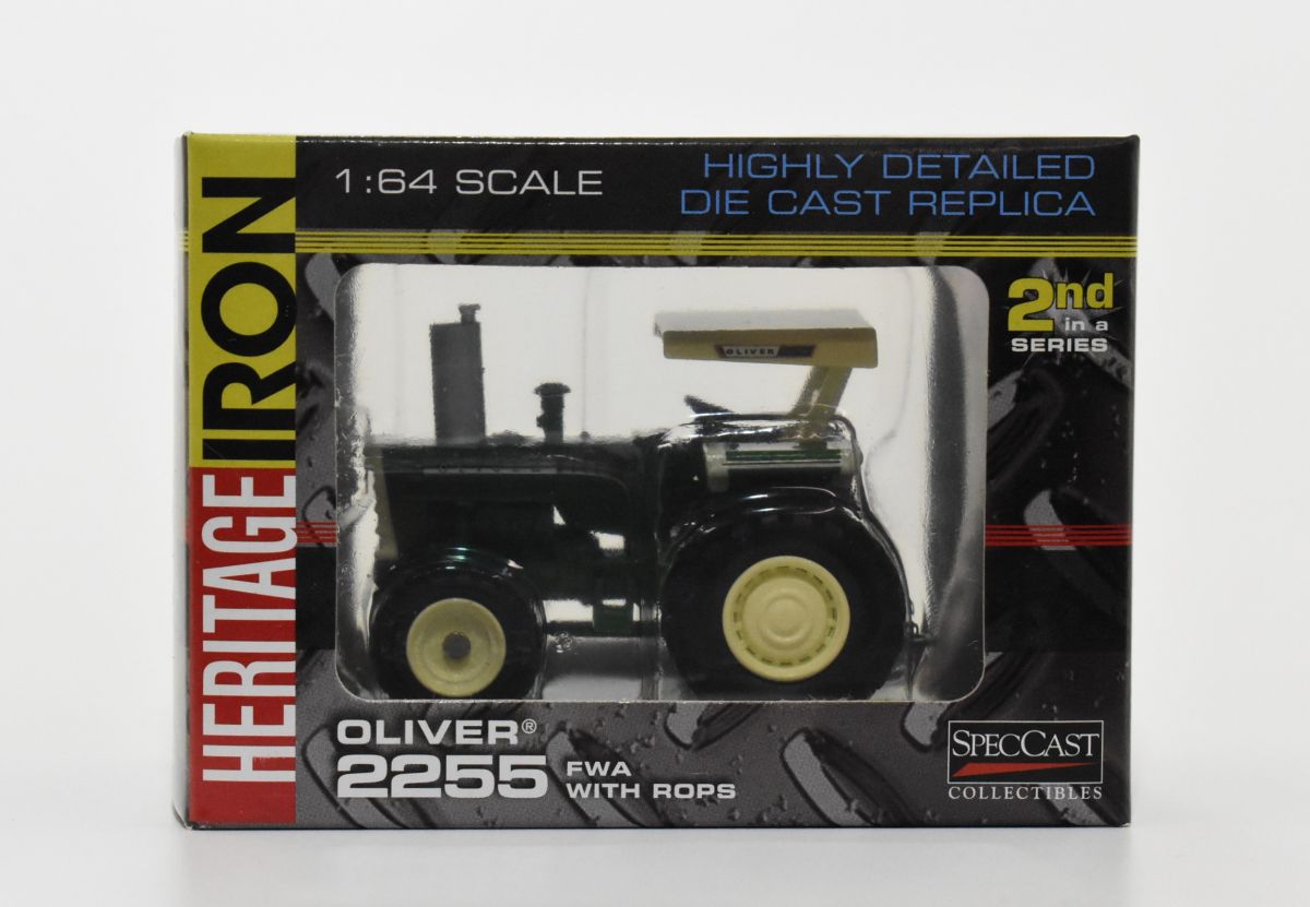 1/64 Oliver 2255 Tractor With Front Wheel Assist & Rops Black Chaser ...