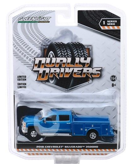 1/64 2018 Chevrolet Silverado 3500 Dually Service Truck Blue, Dually ...