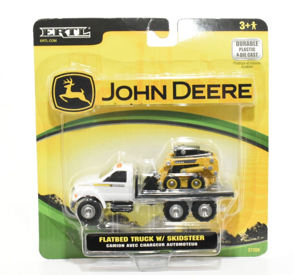 1/64 John Deere Implement Flatbed Truck With Skidsteer - Dalton's Farm Toys