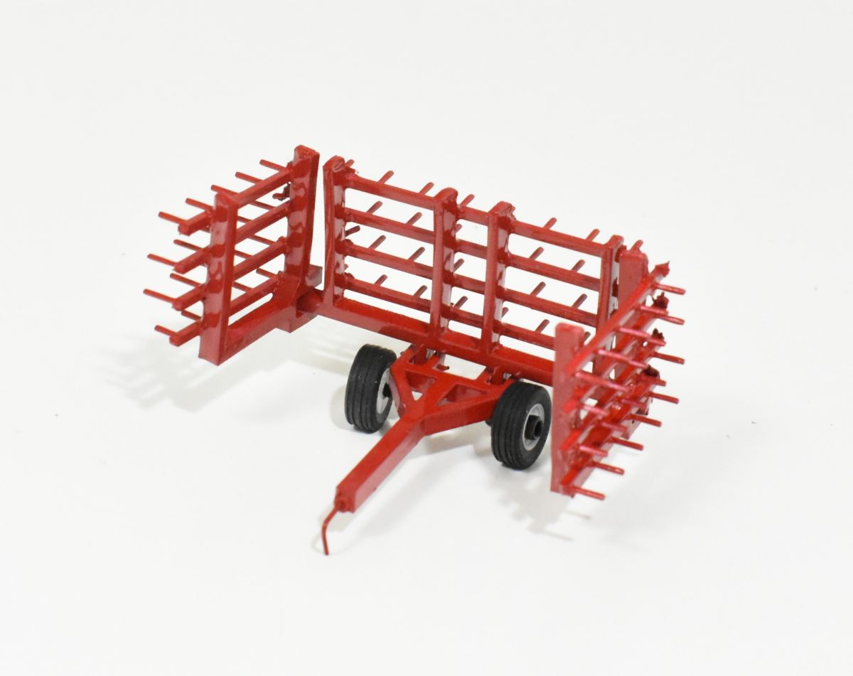 1/64 Custom Drag Harrow With Cart, Red - Dalton's Farm Toys