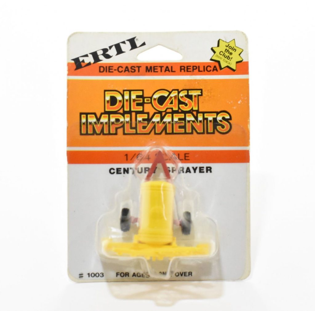 1/64 Red & Yellow Pull Type Century Sprayer - Dalton's Farm Toys