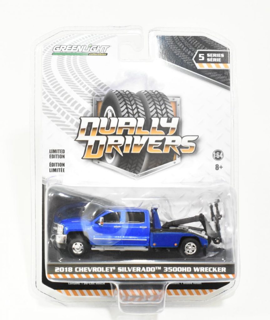 1/64 2018 Chevrolet 3500 Dually Wrecker Tow Truck Pickup Blue, Dually ...