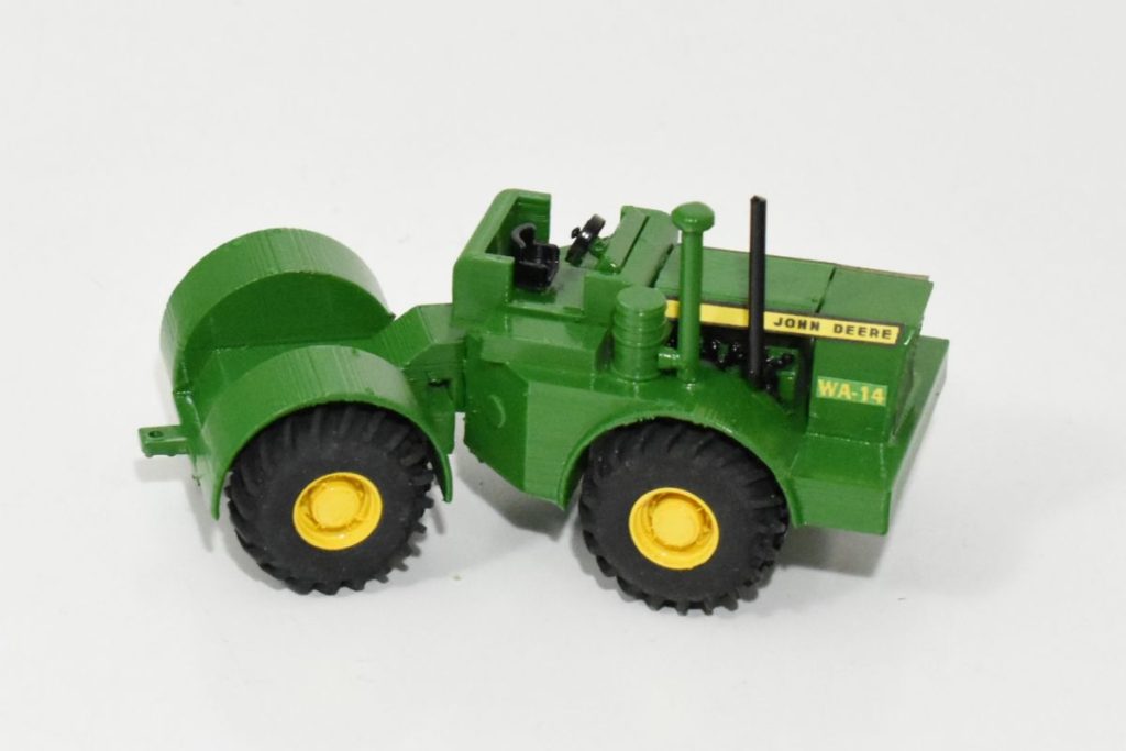 1/64 Custom John Deere Wa-14 Wagner 4wd Tractor With Wide Single Tires - Dalton's Farm Toys