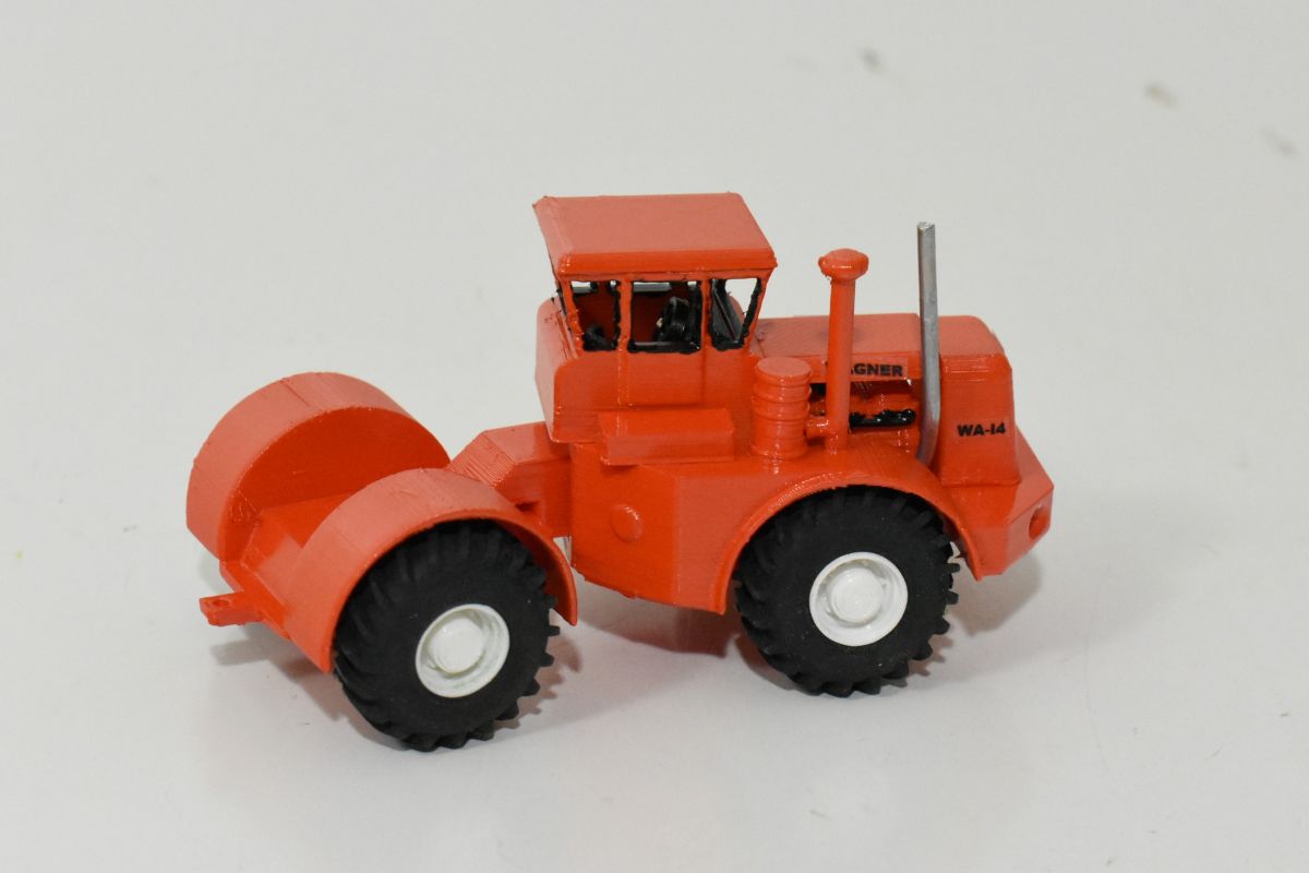 1/64 Custom Orange Wagner WA-14 4wd Tractor With Wide Single Tires ...