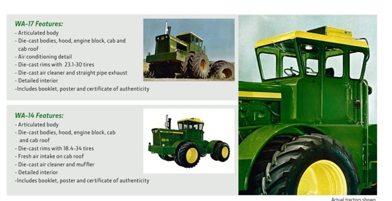 1/16 John Deere Wagner Set of WA-14 & WA-17 4WD Tractors, Prestige ...