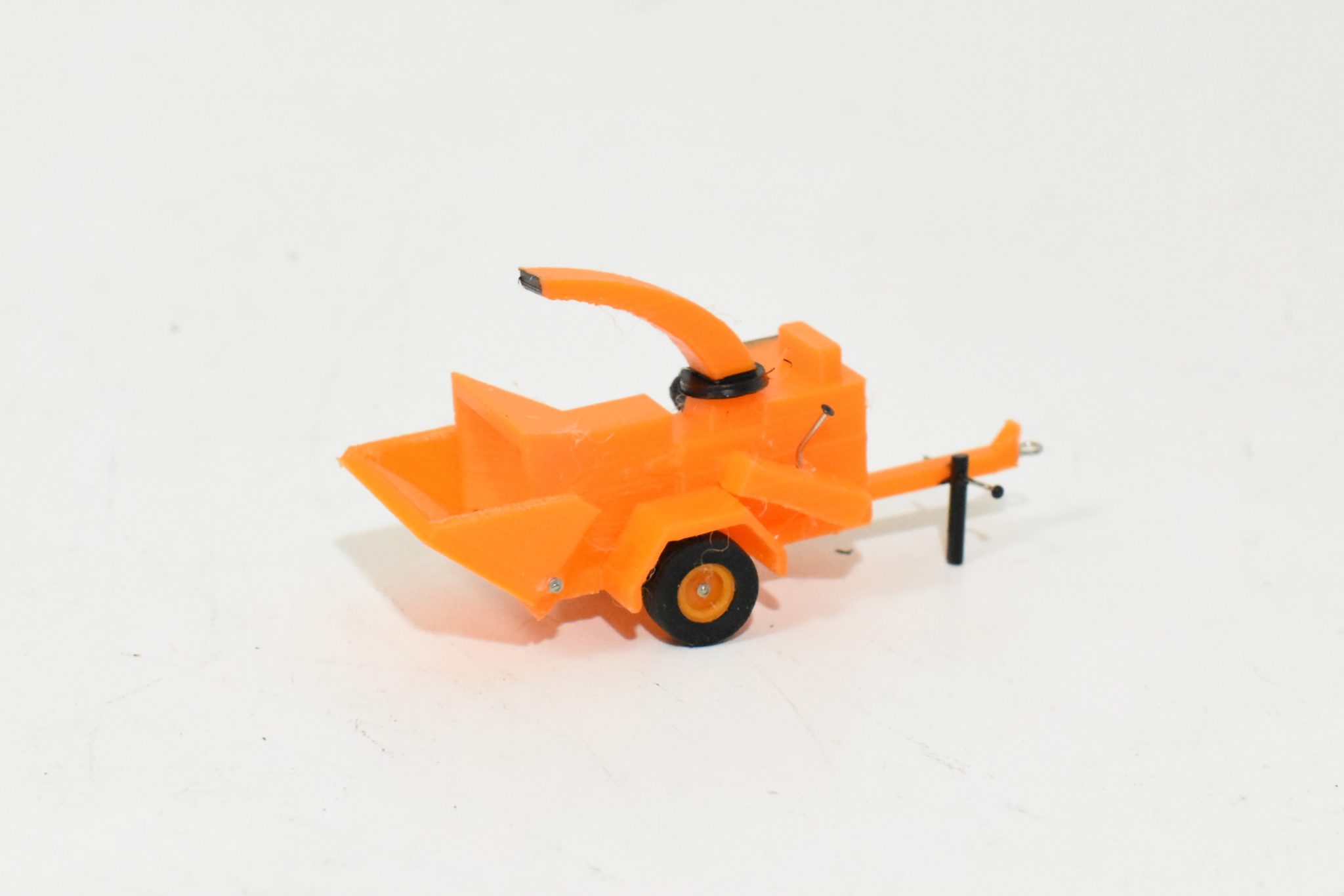 1/64 Scratch Built Tree Wood Chipper Shredder, Orange - Daltons Farm Toys