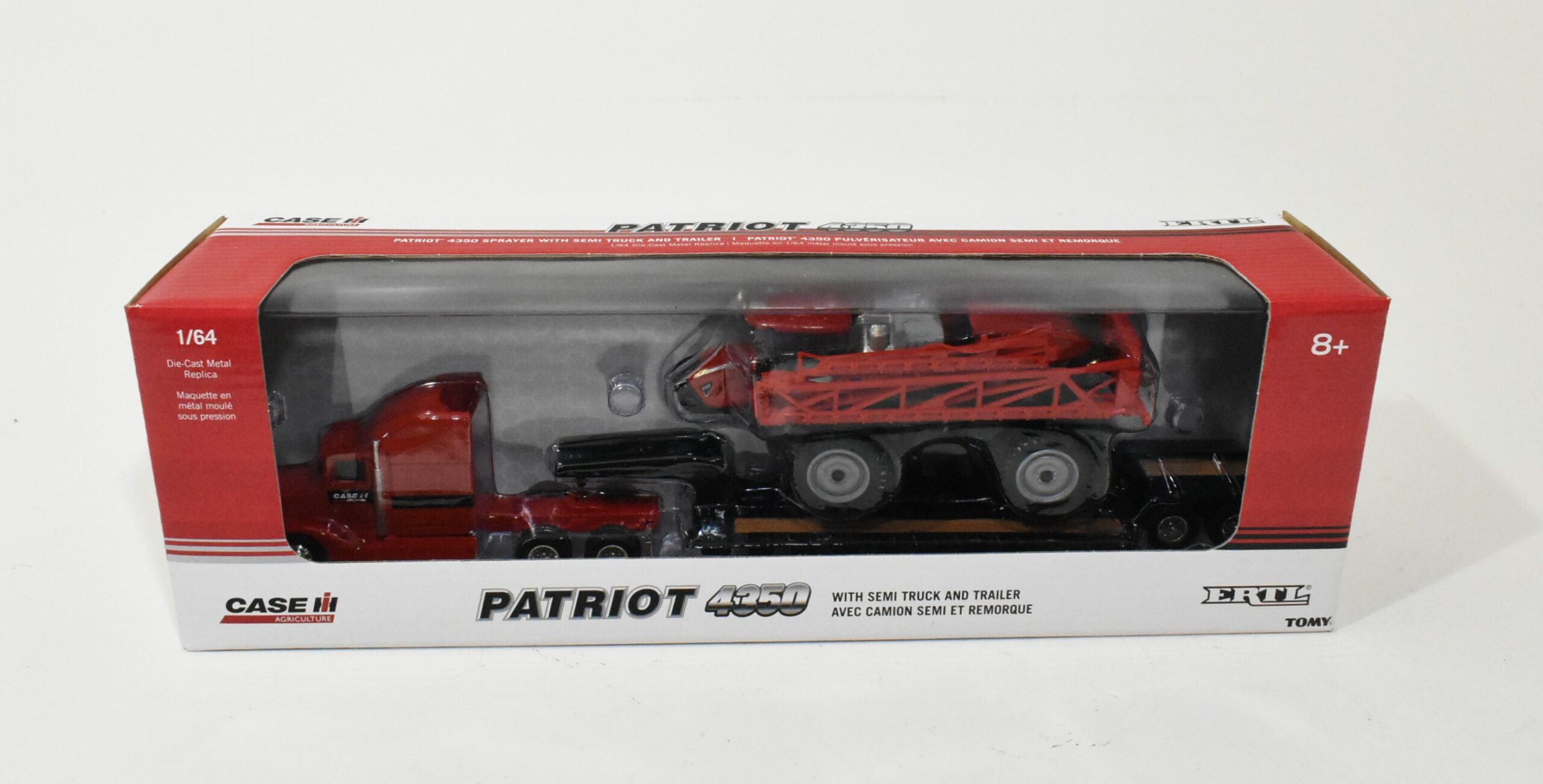 1/64 Case IH 4350 Patriot Sprayer On Lowboy Semi - Dalton's Farm Toys