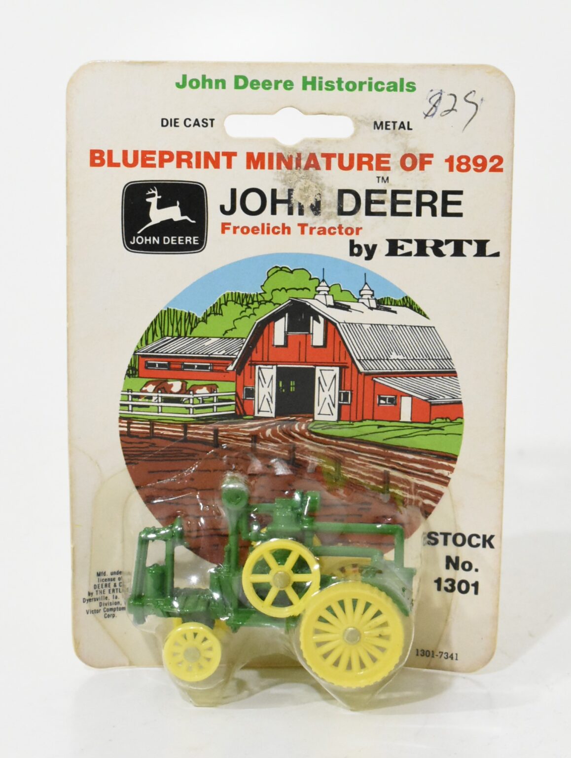 1/64 John Deere Froelich Tractor, Blueprint Miniature Of 1892 - Dalton's Farm Toys