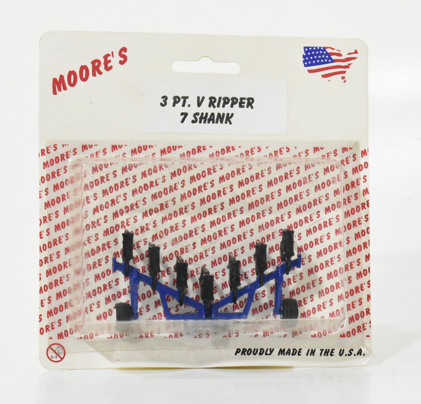 1/64 3 Point 7 Shank V Ripper, Blue - Dalton's Farm Toys