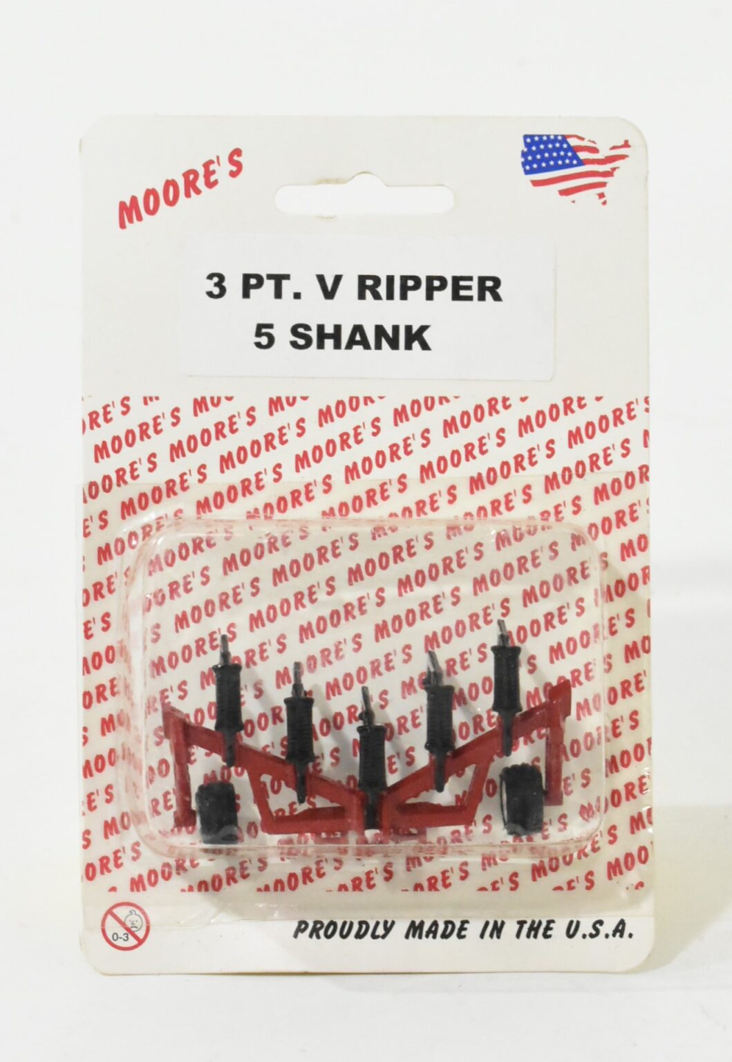1/64 3 Point 5 Shank V Ripper, Red - Dalton's Farm Toys