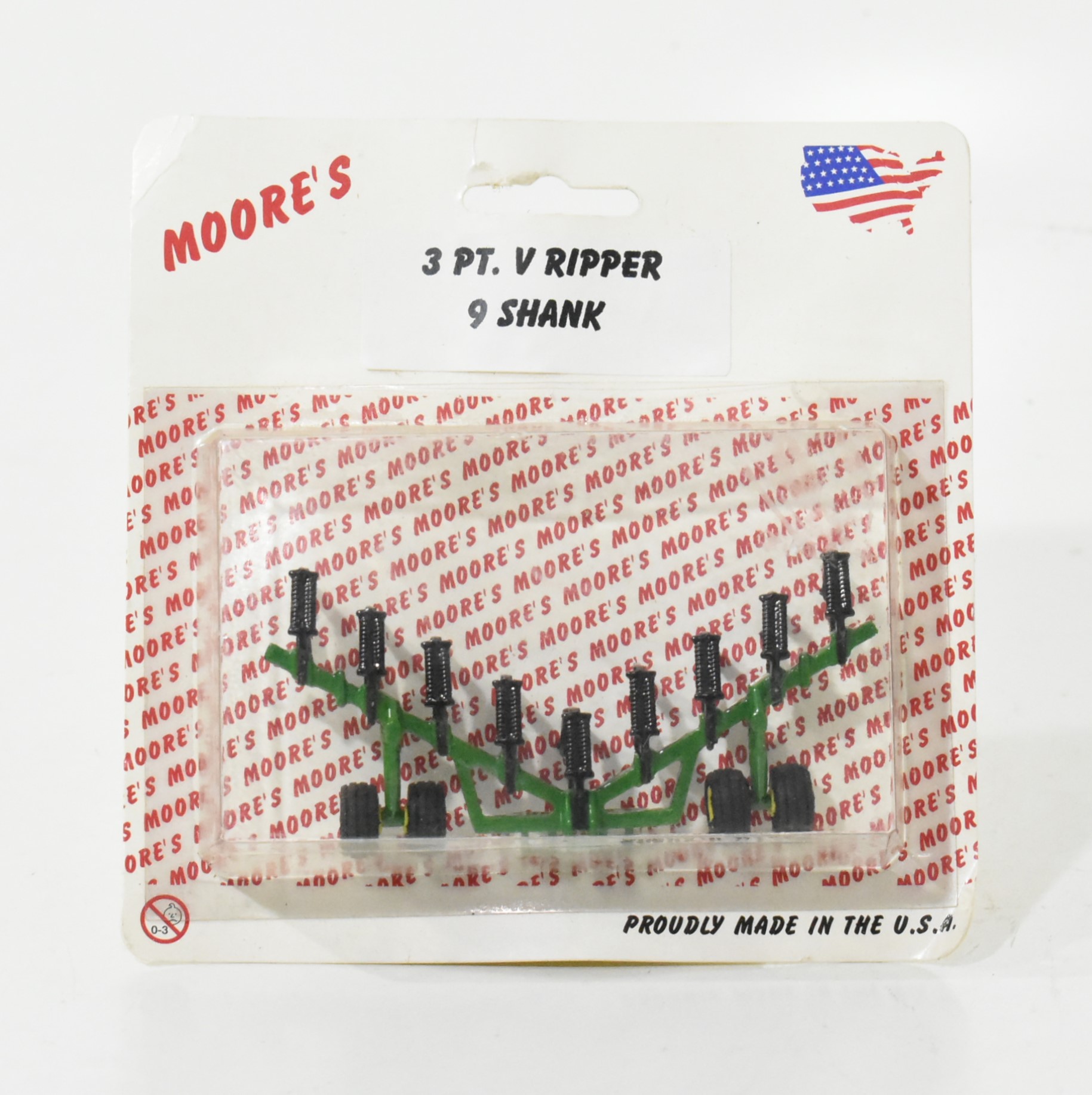 1/64 3 Point 9 Shank V Ripper, Green - Dalton's Farm Toys