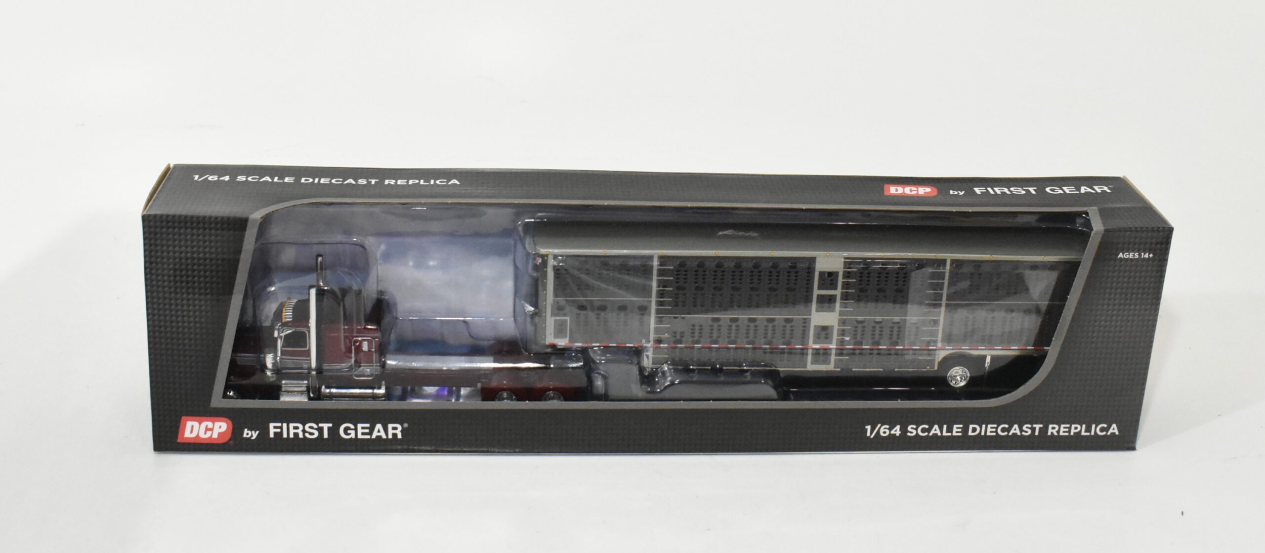 1/64 Maroon & Grey Peterbilt 389 Semi With 63" Flat Top Sleeper And ...