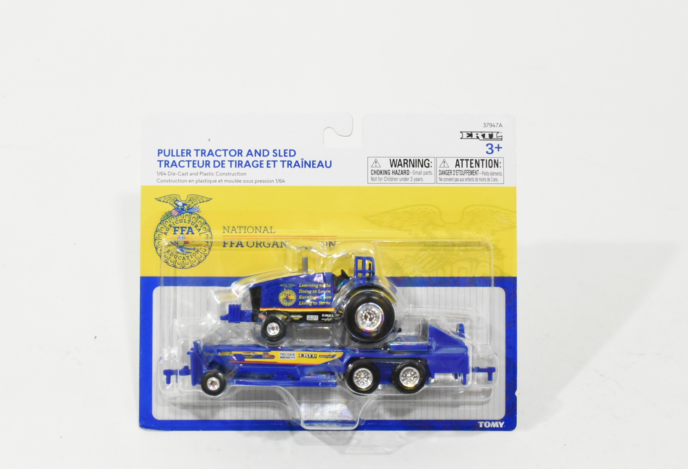 1/64 National FFA Blue Pulling Tractor With Blue Cage & Pulling Sled ...