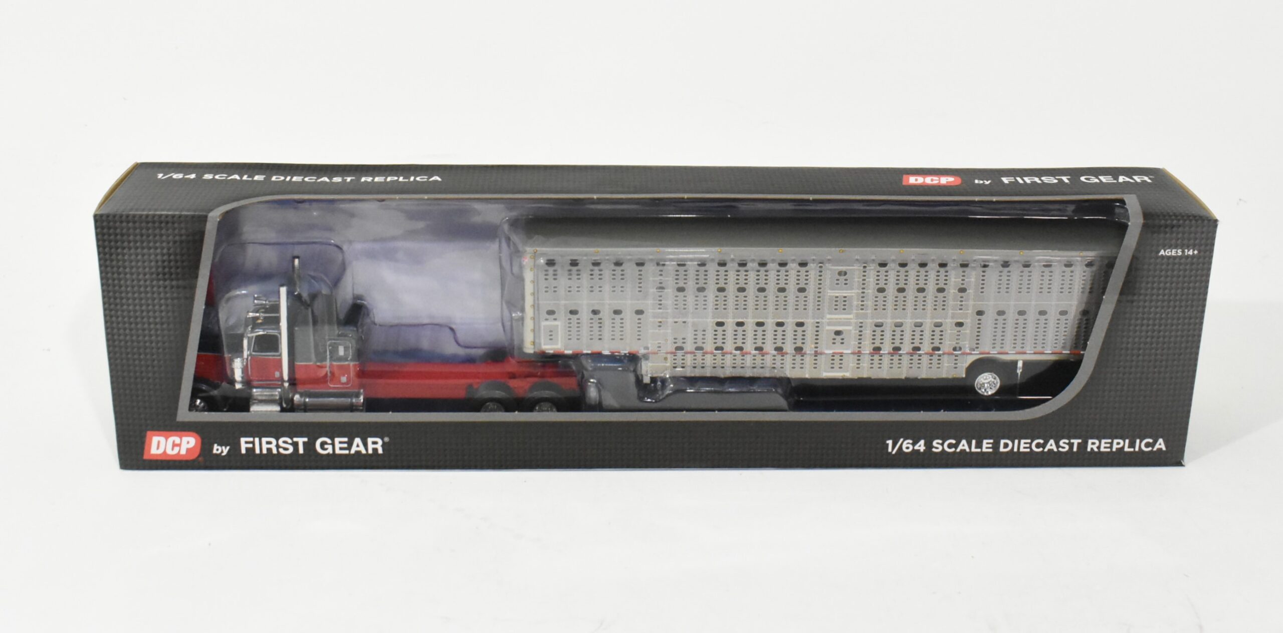 1/64 Grey & Red Peterbilt 389 Semi With 63" Flat Top Sleeper And Wilson ...