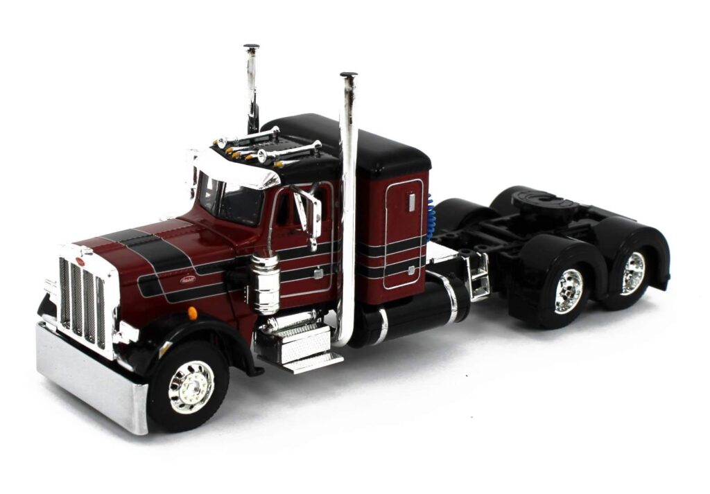 1/64 Red & Black Peterbilt 359 Flat Top Semi With Black Pacesetter High ...