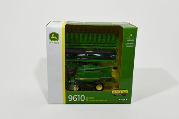 1/64 John Deere 9610 Combine With Clear Cab Windows, Corn & Grain Head - Dalton's Farm Toys