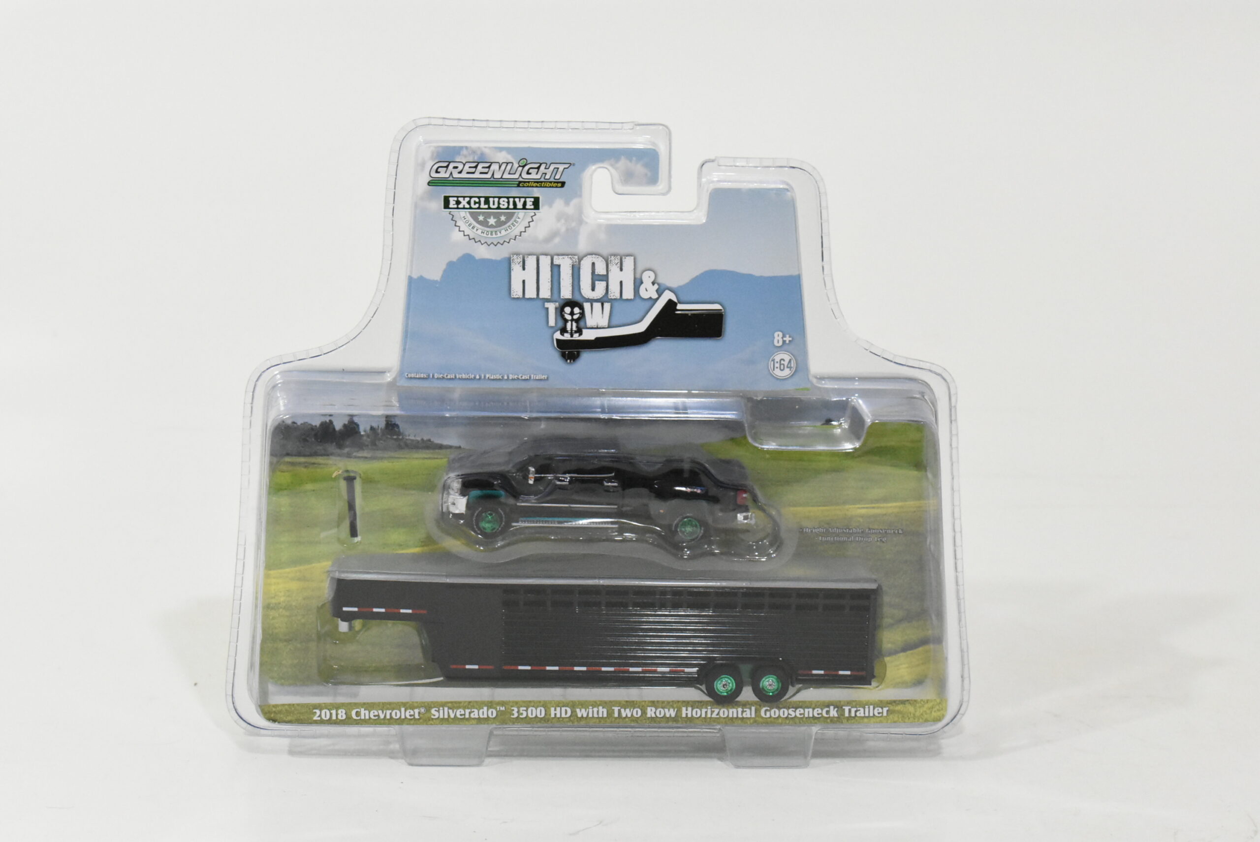 1/64 2018 Chevrolet Silverado Black Dually Pickup Truck With Black ...
