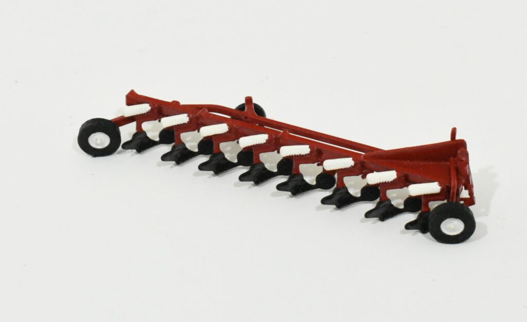 1/64 Custom 8 Bottom 3 pt. Plow, Red - Dalton's Farm Toys