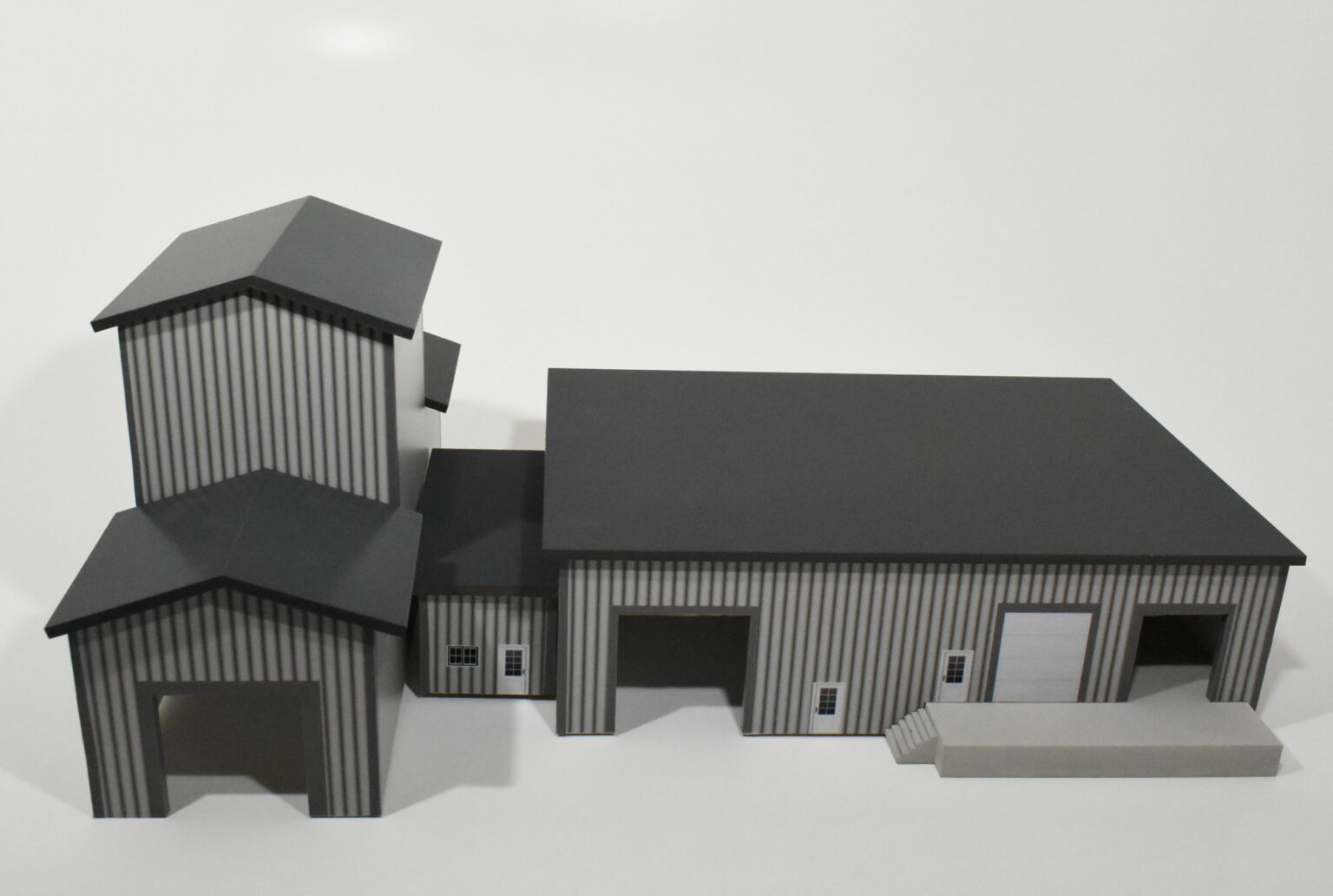 1/64 Drive Thru Feed Mill, Grey - Dalton's Farm Toys