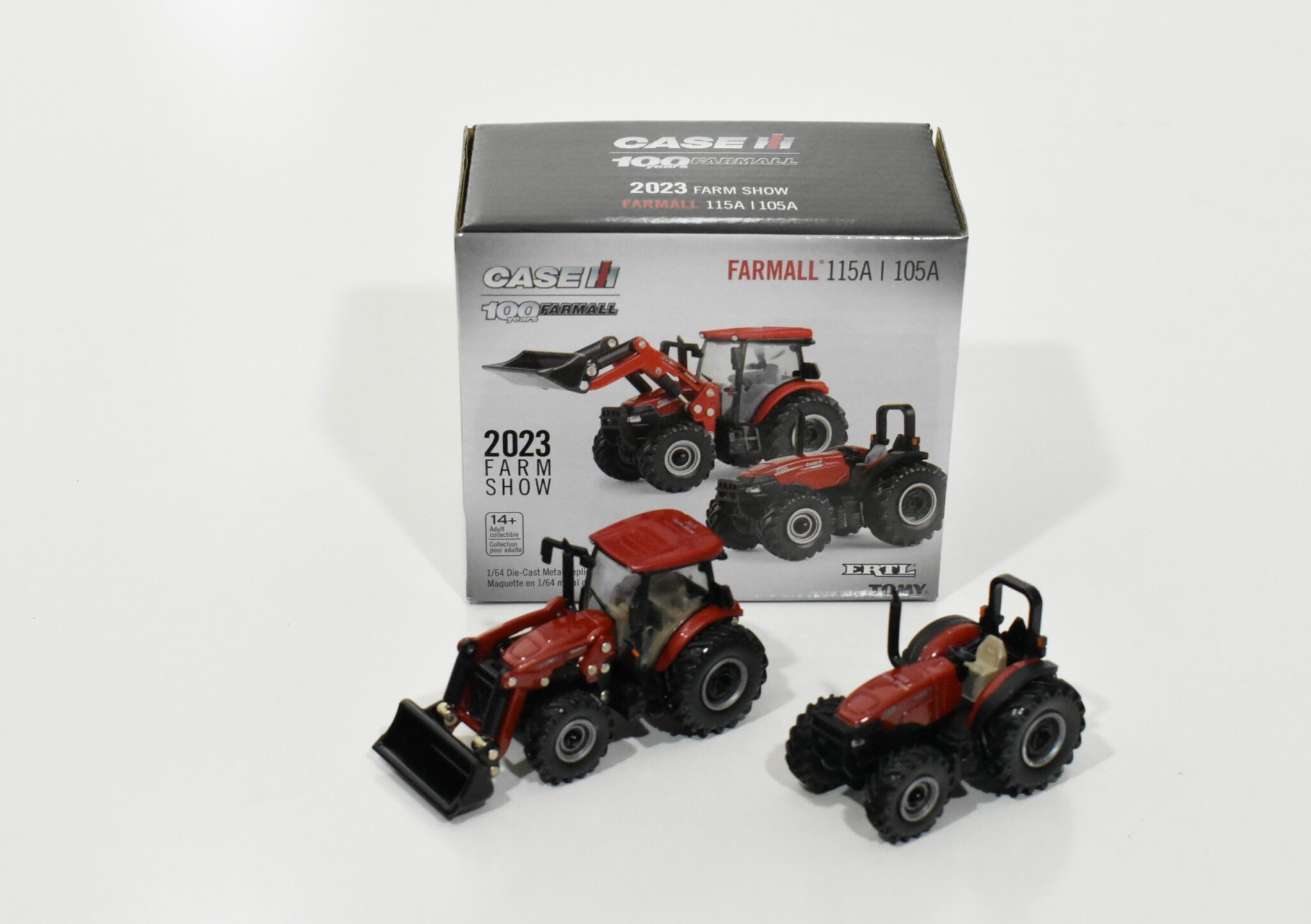 1/64 Case IH Farmall 115A With Cab & Loader & Farmall 105A Open Station Tractor Set, 2023 Farm ...