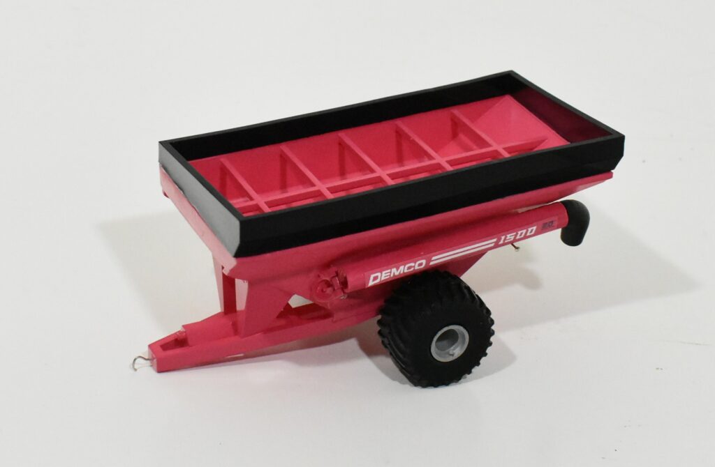 1/64 Custom Demco 1500 Auger Wagon Grain Cart, Pink - Dalton's Farm Toys