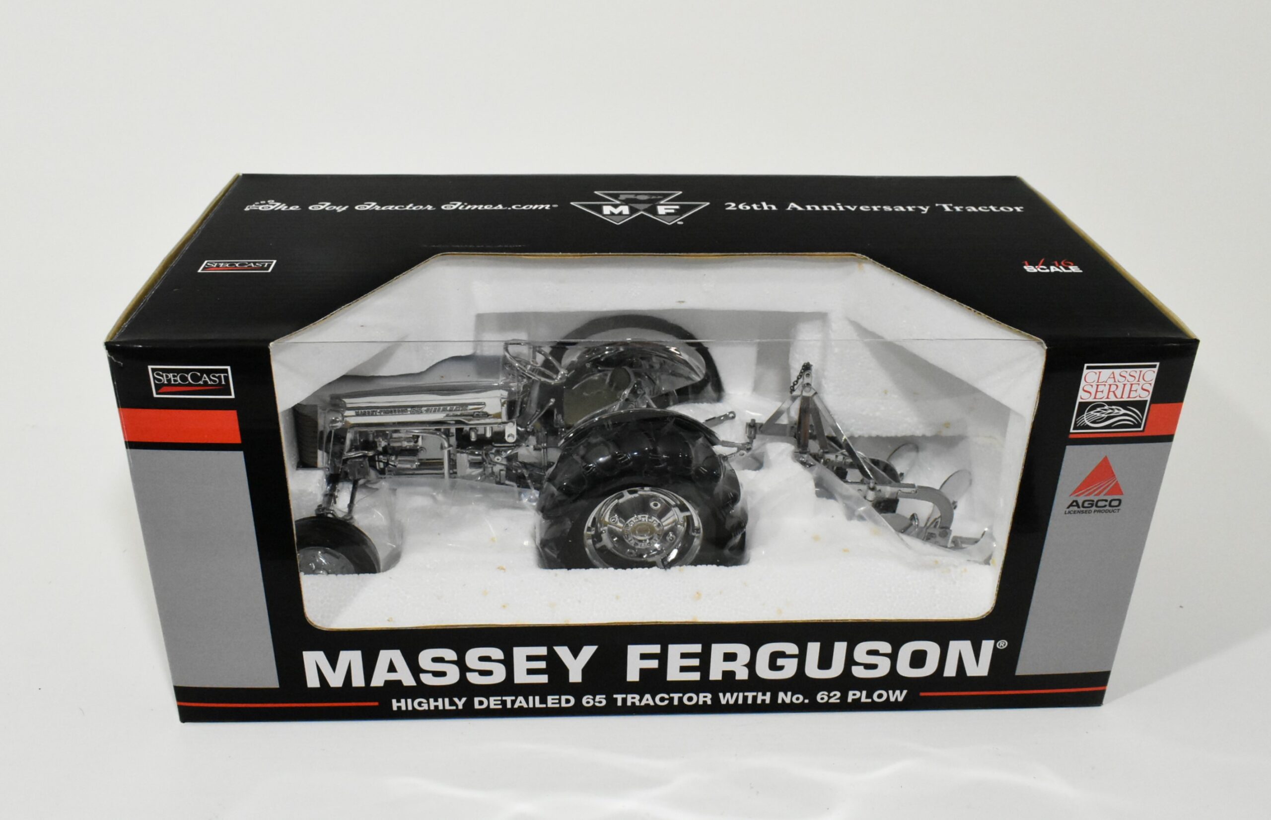 1/16 Massey Ferguson 65 Gas Tractor With Plow, Toy Tractor Times, Chrome Edition - Dalton's Farm ...