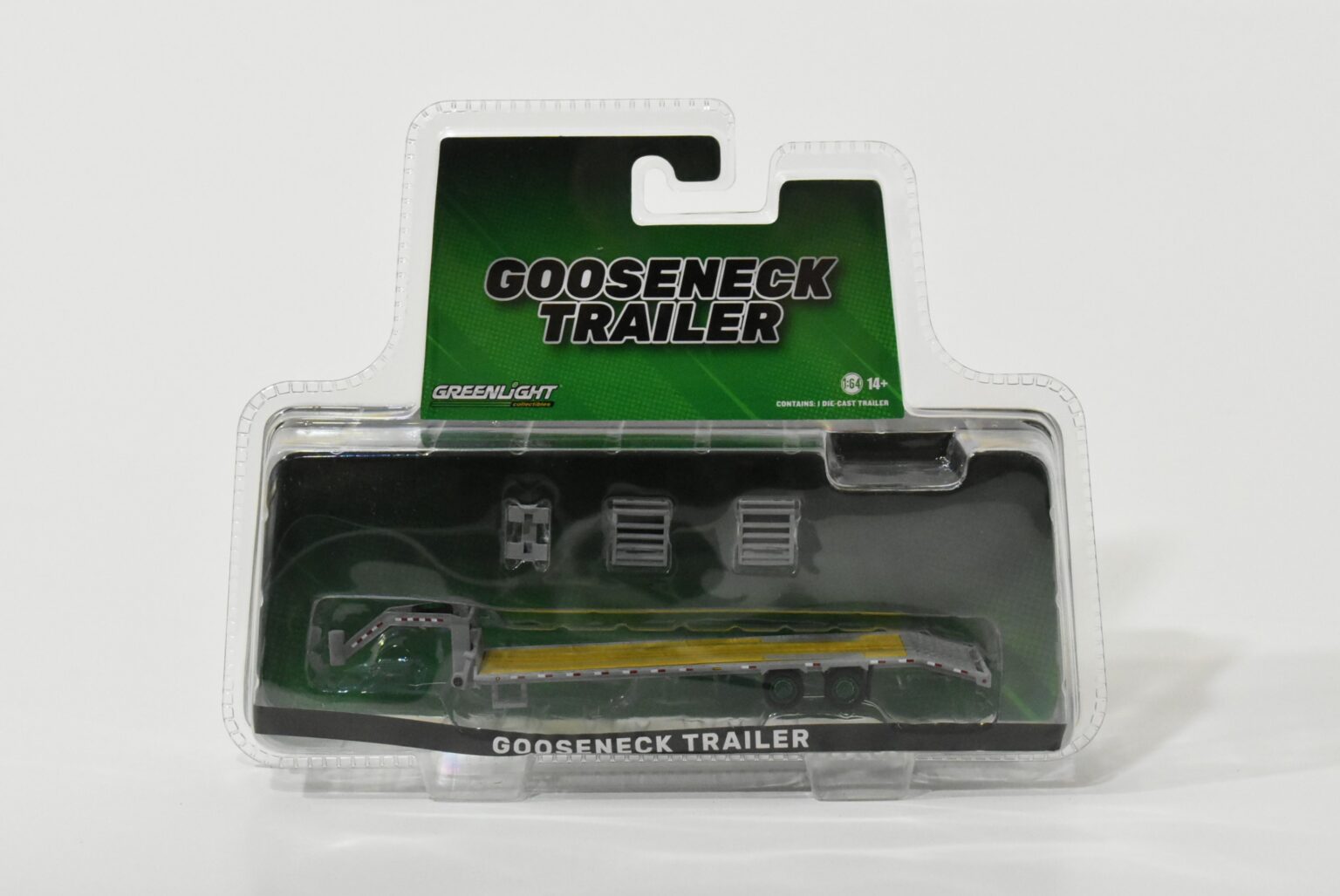 1/64 Silver Flatbed Gooseneck Trailer With Wood Deck, Green Machine ...