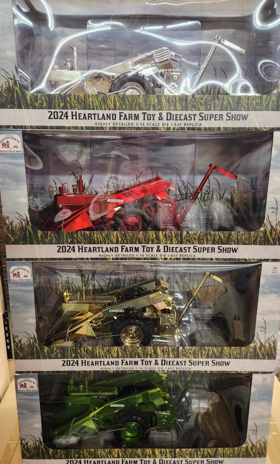 4 Piece Set of 1/16 Oliver & Cockshutt 1650 Tractors With 2 Row Corn ...