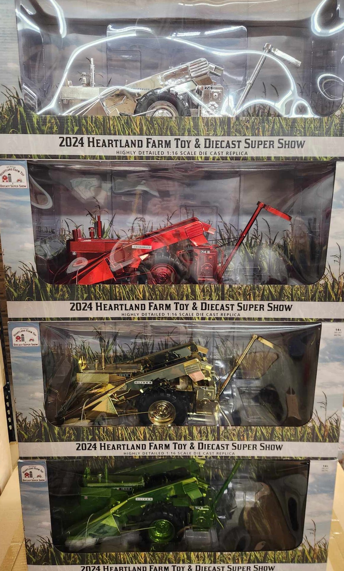 4 Piece Set of 1/16 Oliver & Cockshutt 1650 Tractors With 2 Row Corn ...