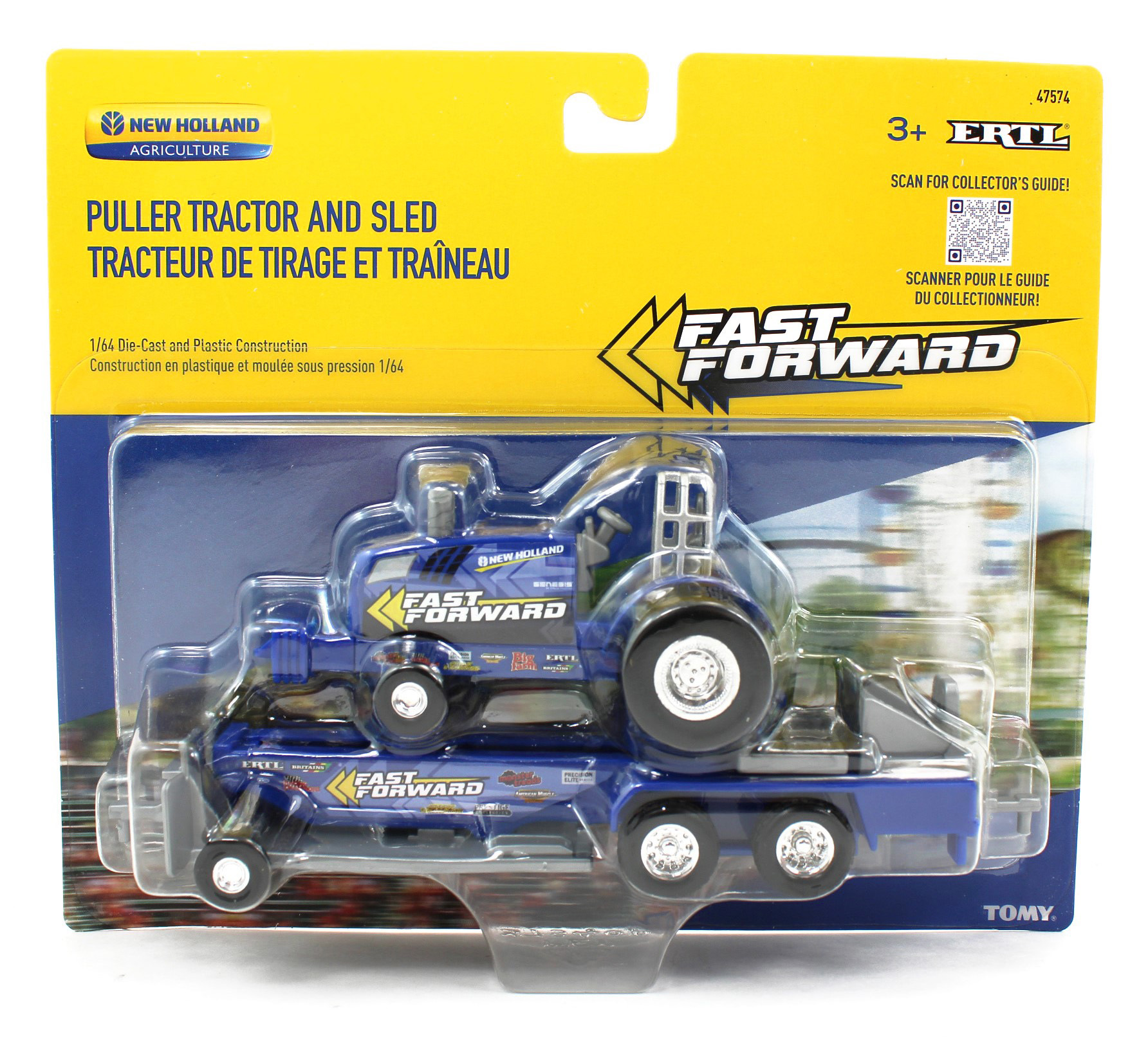 1/64 New Holland Fast Forward Pulling Tractor With Sled - Dalton's Farm ...