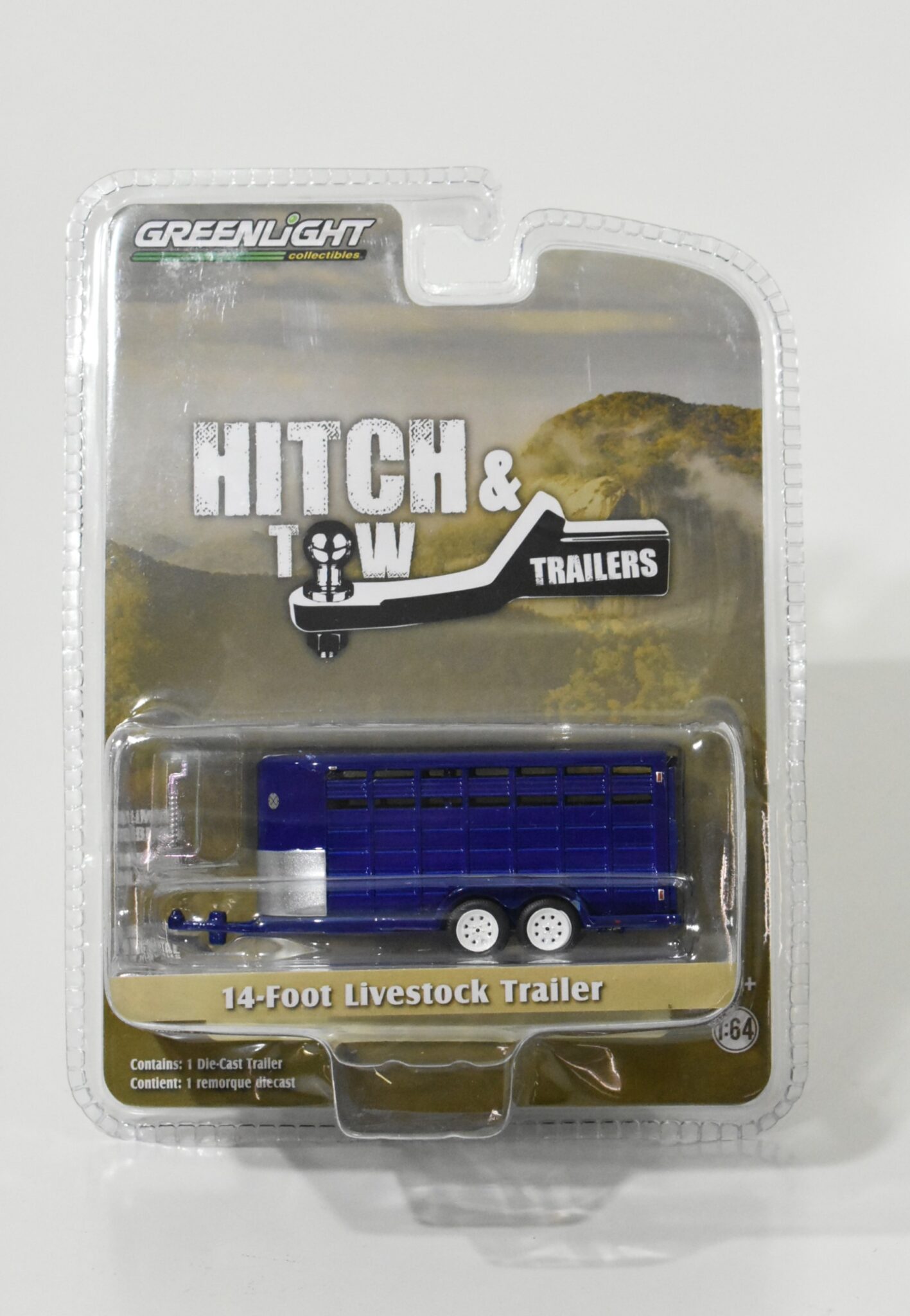 1/64 Livestock Trailer, Blue - Dalton's Farm Toys