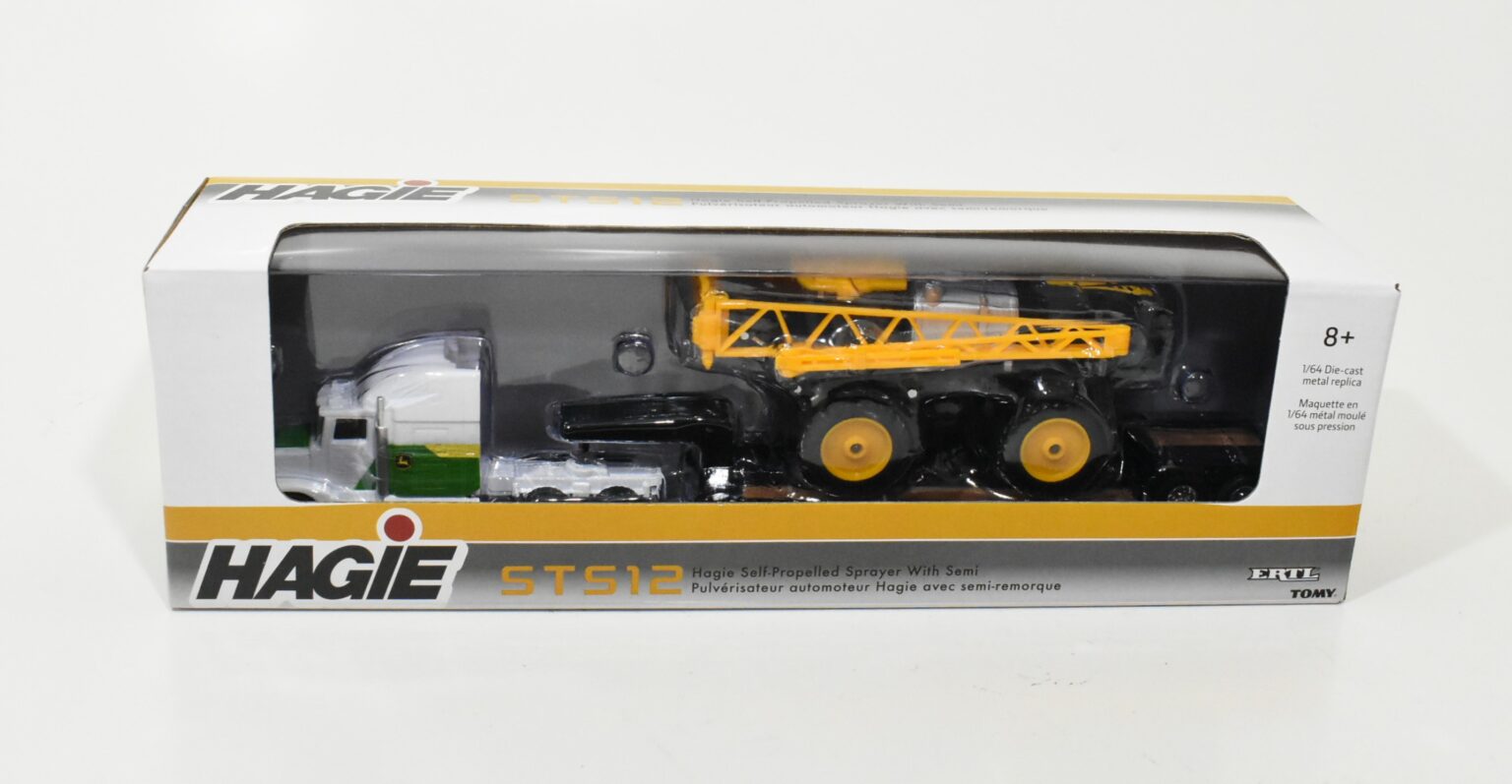 1/64 John Deere Hagie STS12 Self Propelled Sprayer On Lowboy Semi ...