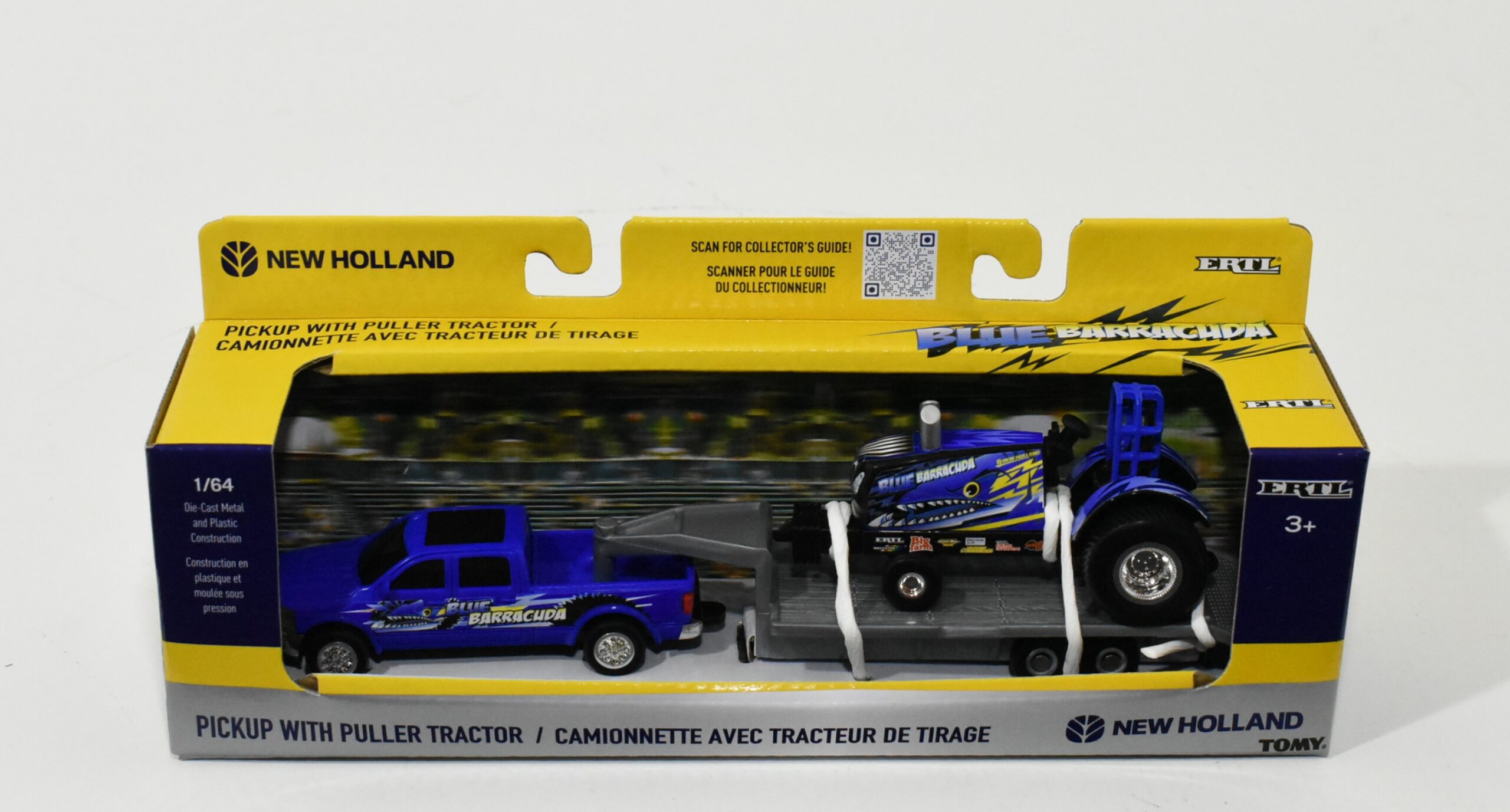 1/64 New Holland Blue Barracuda Pulling Tractor, Truck & Trailer Set ...