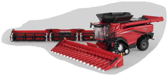 1/64 Case IH AF11 Combine With Tracks, Folding Corn Head & Draper Head ...