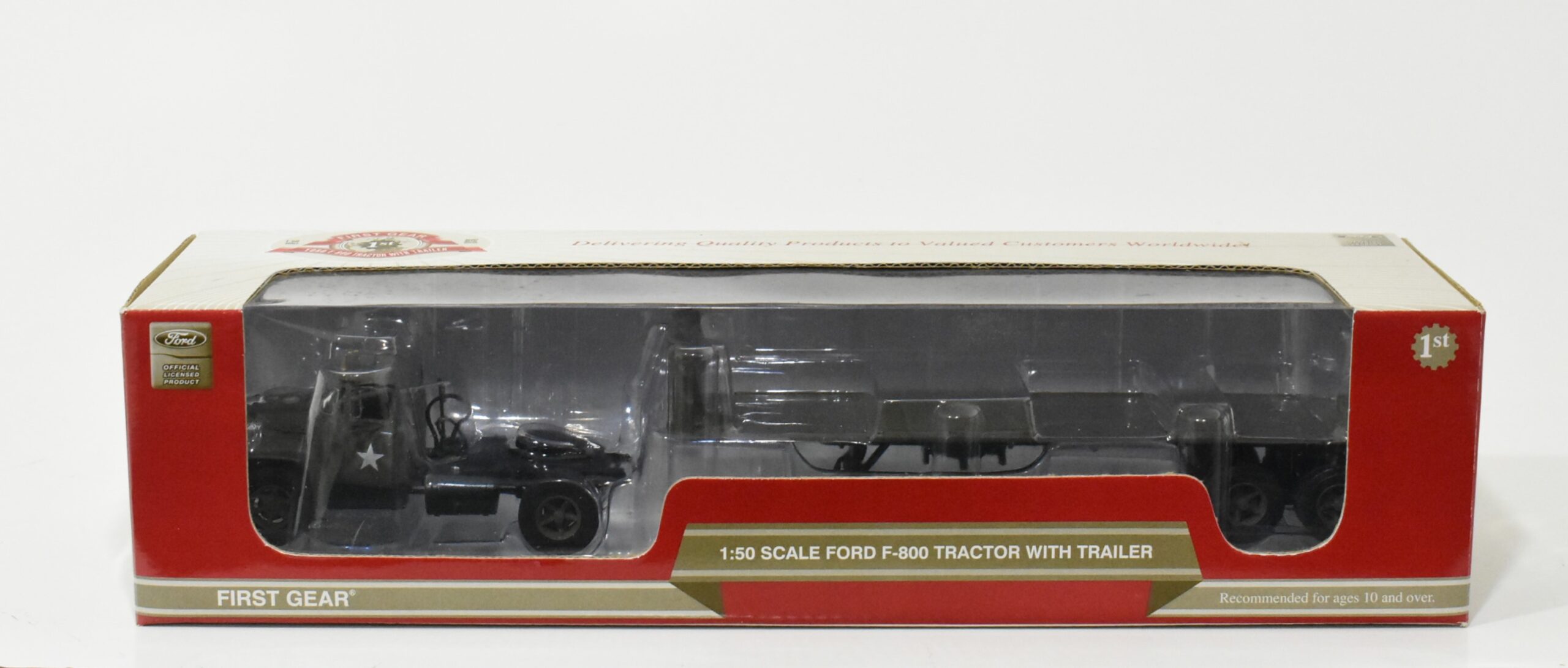 1/50 Ford F-800 US Army Semi With Lowboy Trailer - Dalton's Farm Toys