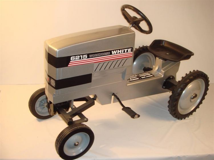 White 6215 Pedal Tractor With Wide Front - Dalton's Farm Toys